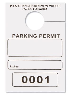 Parking Permit Tags - 4 3/4 x 3 1/8" S-21277 - Uline