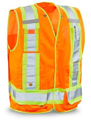 Class 2 Deluxe Hi-Vis Safety Vest with Pockets - Orange, 2XL/3XL S ...