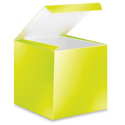 Glossy Gift Boxes - 6 x 6 x 6", Lime Green S-23007LIME - Uline