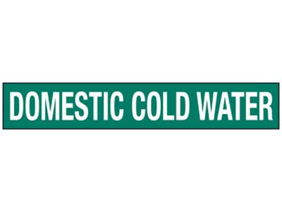 "Domestic Cold Water" Pipe Markers - 8"+ Pipe Diameter S-23502-3 - Uline