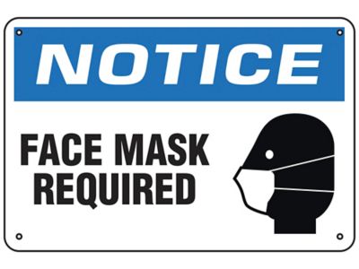 "Face Mask Required" Sign - Aluminum S-23803A - Uline