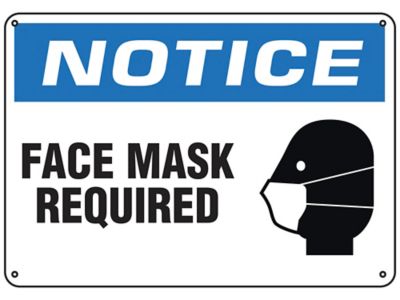 "Face Mask Required" Sign - Plastic S-23803P - Uline