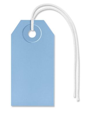 Shipping Tags - #1, 2 3/4 x 1 3/8", Pre-strung, Blue S-2410BLUPS - Uline