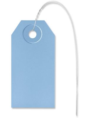 Shipping Tags - #1, 2 3/4 x 1 3/8", Pre-wired, Blue S-2410BLUPW - Uline