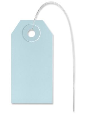Shipping Tags - #1, 2 3/4 x 1 3/8", Pre-wired, Light Blue S-2410LBPW ...