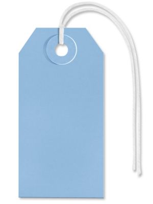 Shipping Tags - #2, 3 1/4 x 1 5/8", Pre-strung, Blue S-2411BLUPS - Uline