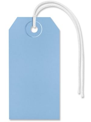 Shipping Tags - #3, 3 3/4 x 1 7/8", Pre-strung, Blue S-2412BLUPS - Uline