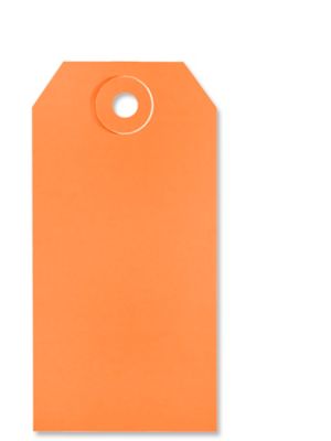 Shipping Tags - #3, 3 3/4 x 1 7/8", Orange S-2412O - Uline