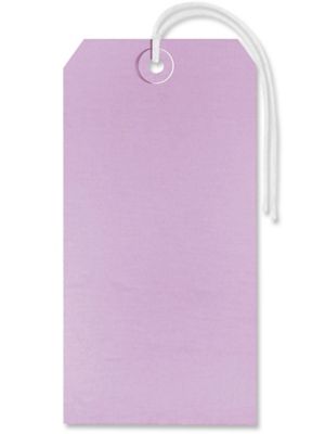 Shipping Tags - #8, 6 1/4 x 3 1/8", Pre-strung, Purple S-2416PURPS - Uline