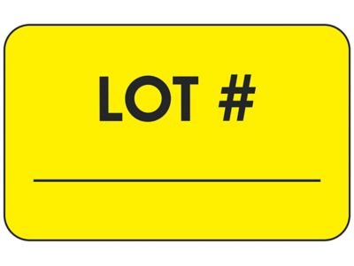 Production Labels - "Lot #", 1 1/4 x 2" S-24229 - Uline