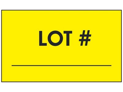 Production Labels - "Lot #", 3 x 5" S-24230 - Uline