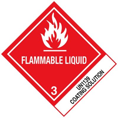 Etiquetas Adhesivas D.O.T. (EUA) - "Flammable Liquid Coating Solution ...
