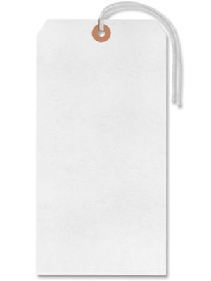 Jumbo Shipping Tags - #12, 8 x 4", Pre-strung, White S-5975WPS - Uline