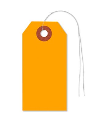 Fluorescent Tags - #2, 3 1/4 x 1 5/8", Pre-wired, Orange S-5979OPW - Uline