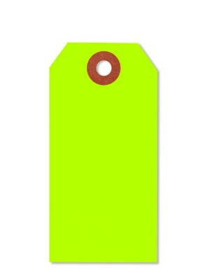 Fluorescent Tags - #3, 3 3/4 x 1 7/8", Green S-5980G - Uline