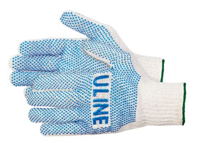 PVC Dot Knit Gloves Double Sided Blue XL