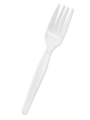 Plastic Forks Bulk Pack - Standard Weight, White S-7303B-S1 - Uline