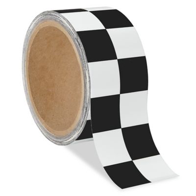 Checkerboard Tape - 2" x 18 yds, White/Black S-9724 - Uline