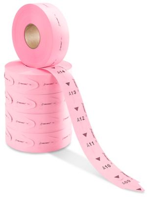 Take-A-Number System - Ticket Rolls, Pink S-9802P - Uline