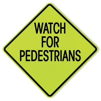 Crosswalk Signs, Fluorescent Pedestrian Crossing Signs in Stock - ULINE