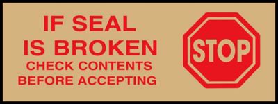 If Seal Is Broken Tape, Printed Message Packaging Tape in Stock - ULINE.ca