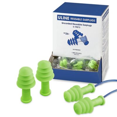 Reusable Earplugs, Hearing Protection in Stock - ULINE