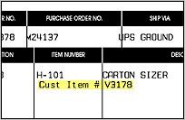Uline: Help - Customer Item